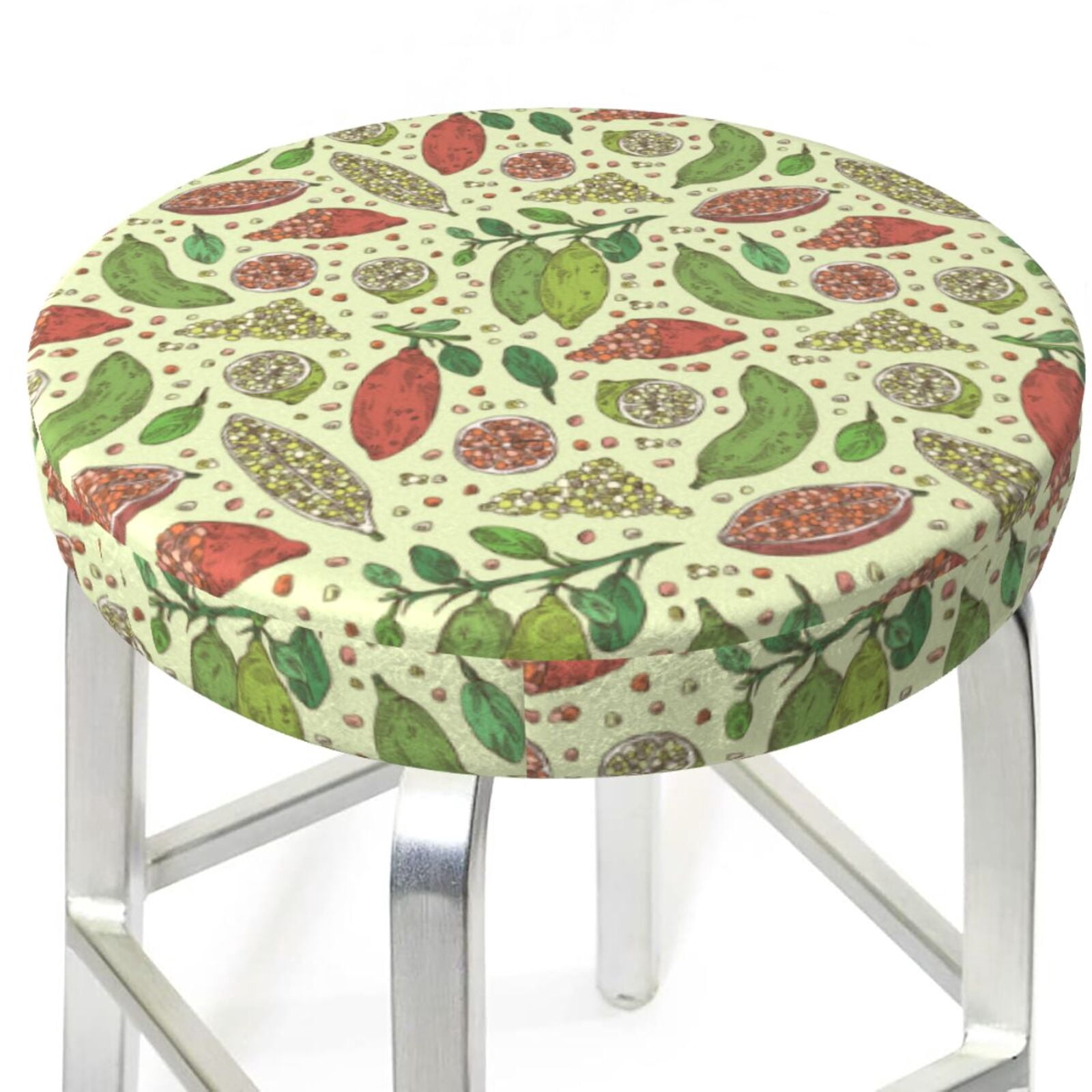 Bar Stool Covers Round, Finger Lime Fruits Washable Round Seat Covers ...