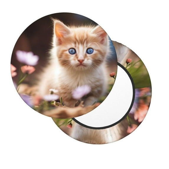 Bar Stool Covers Round - Flower Blue-eyed Cat Soft Anti-Slip Round ...