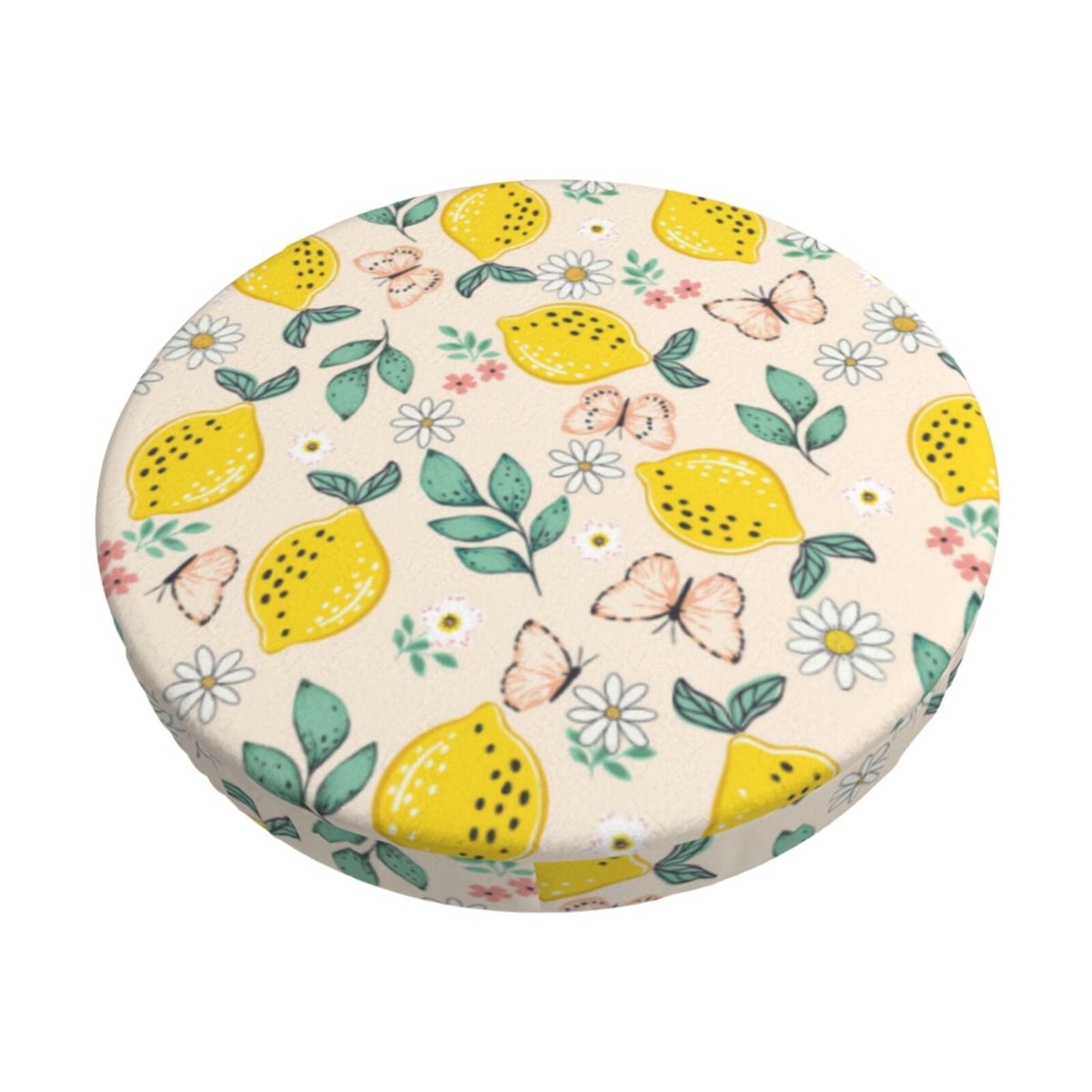 Bar Stool Covers Round, Flowers And Butterflies A Bar Stool Cushion ...