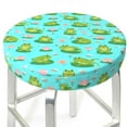 Bar Stool Covers Round, Frogs And Aquatic Plants Bar Stool Cushion ...