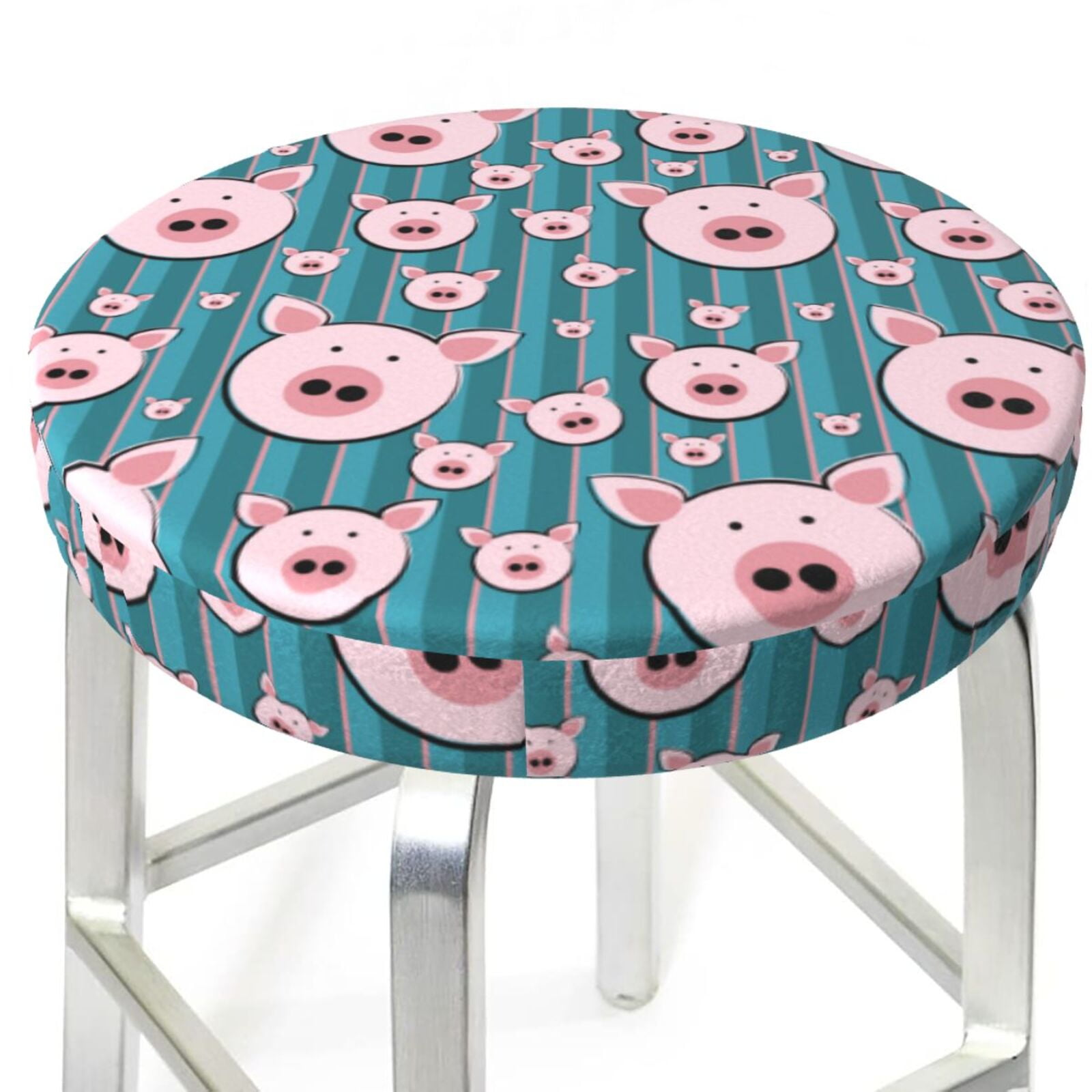 Bar Stool Covers Round, Funny Pig Faces Bar Stool Cushion Covers Seat ...