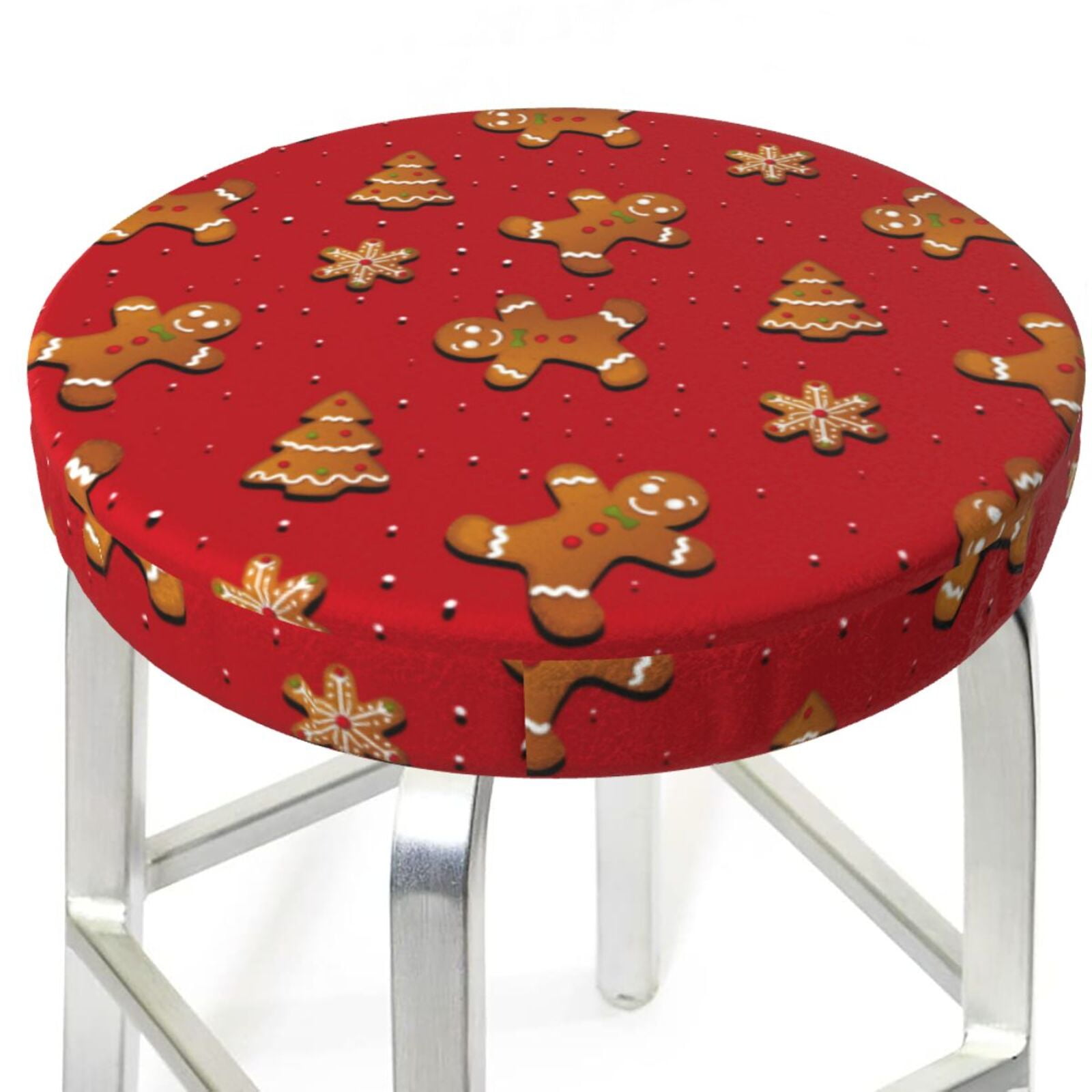 Bar Stool Covers Round, Gingerbread Man Bar Stool Cushion Covers Seat ...