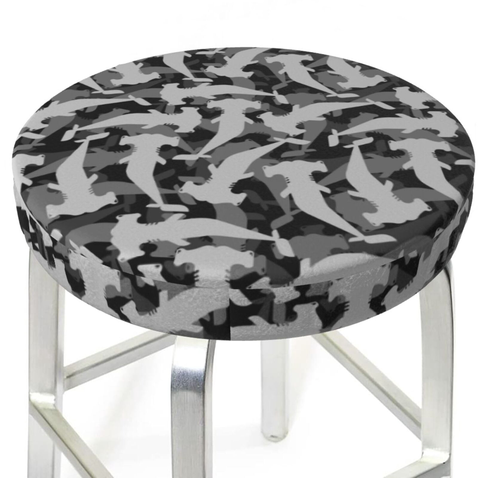 Bar Stool Covers Round, Gray camouflage hammerhead shark Bar Stool ...