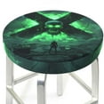 Bar Stool Covers Round, Green Flame Skull Bar Stool Cushion Covers Seat ...
