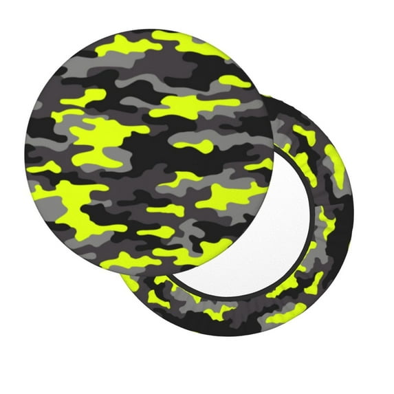 Bar Stool Covers Round - Green Grey Camouflage Soft Anti-Slip Round ...