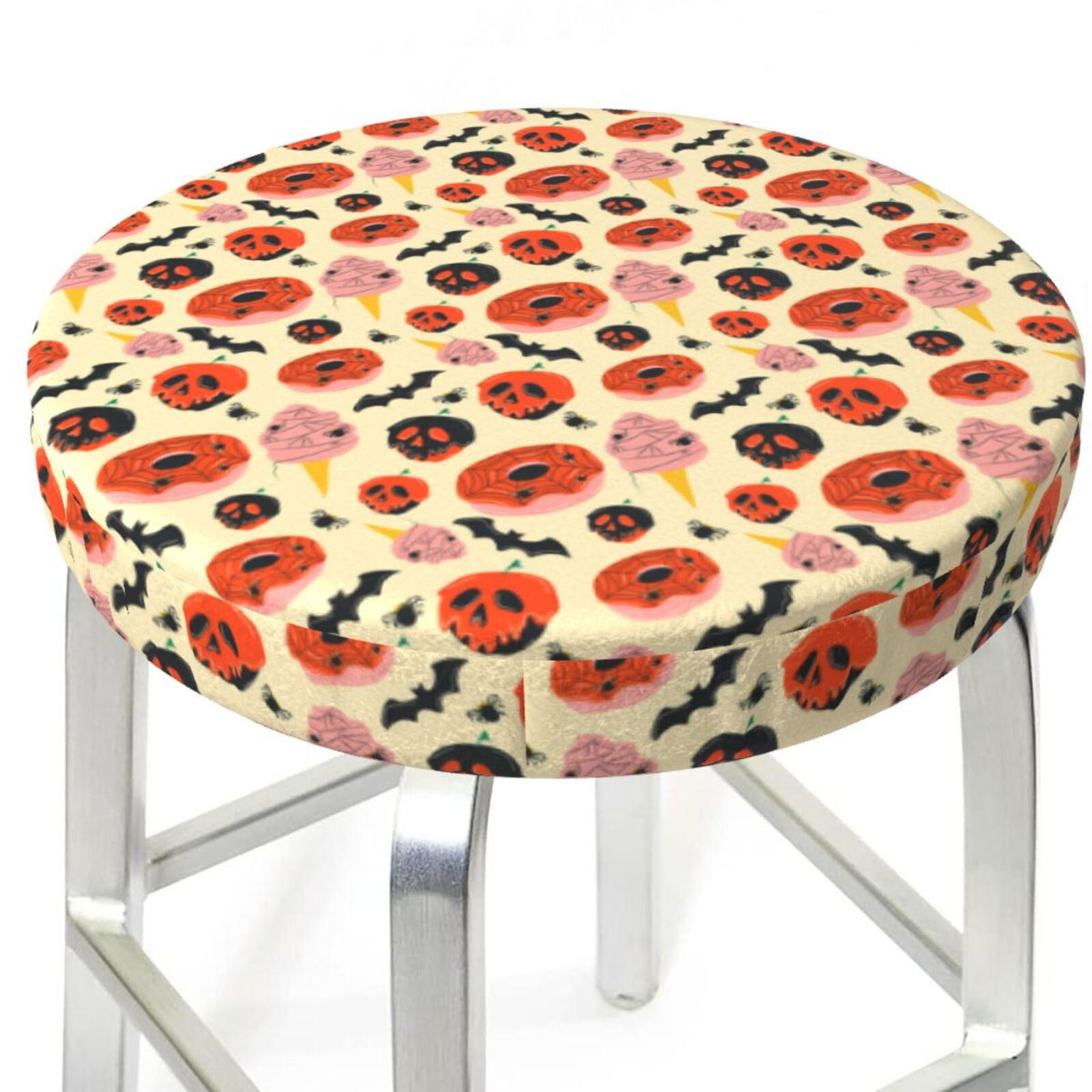 Bar Stool Covers Round, Halloween Donut Bar Stool Cushion Covers Seat ...