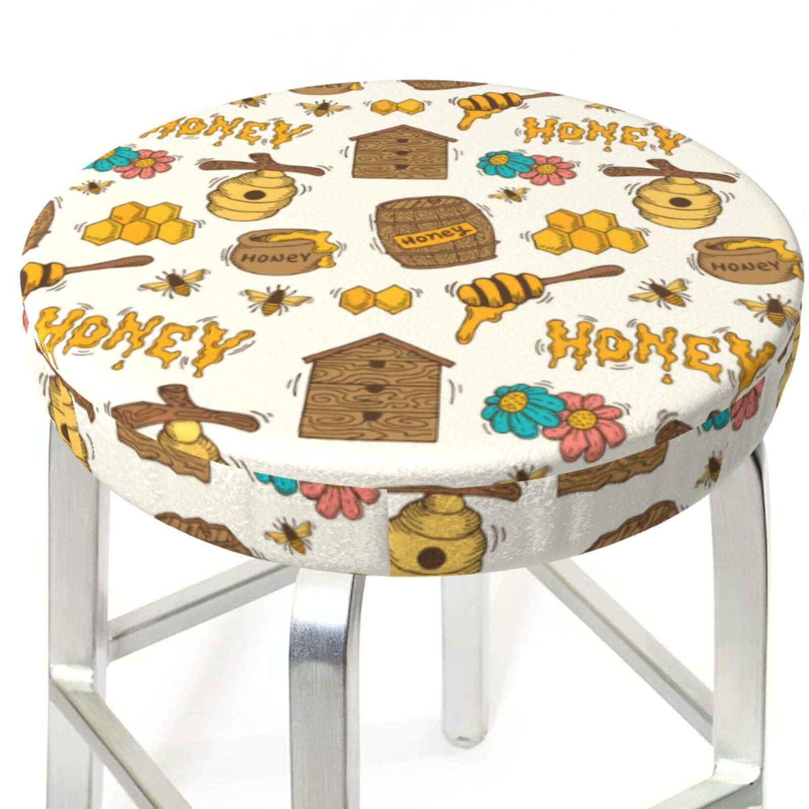 Bar Stool Covers Round, Honeycomb And Honey Bar Stool Cushion Covers ...