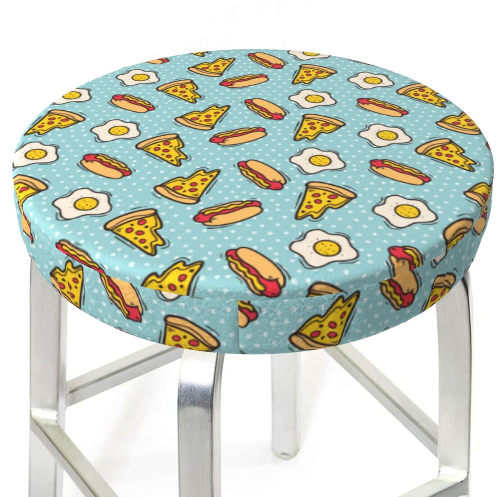 Bar Stool Covers Round, Hot Dog Pizza Bar Stool Cushion Covers Seat ...