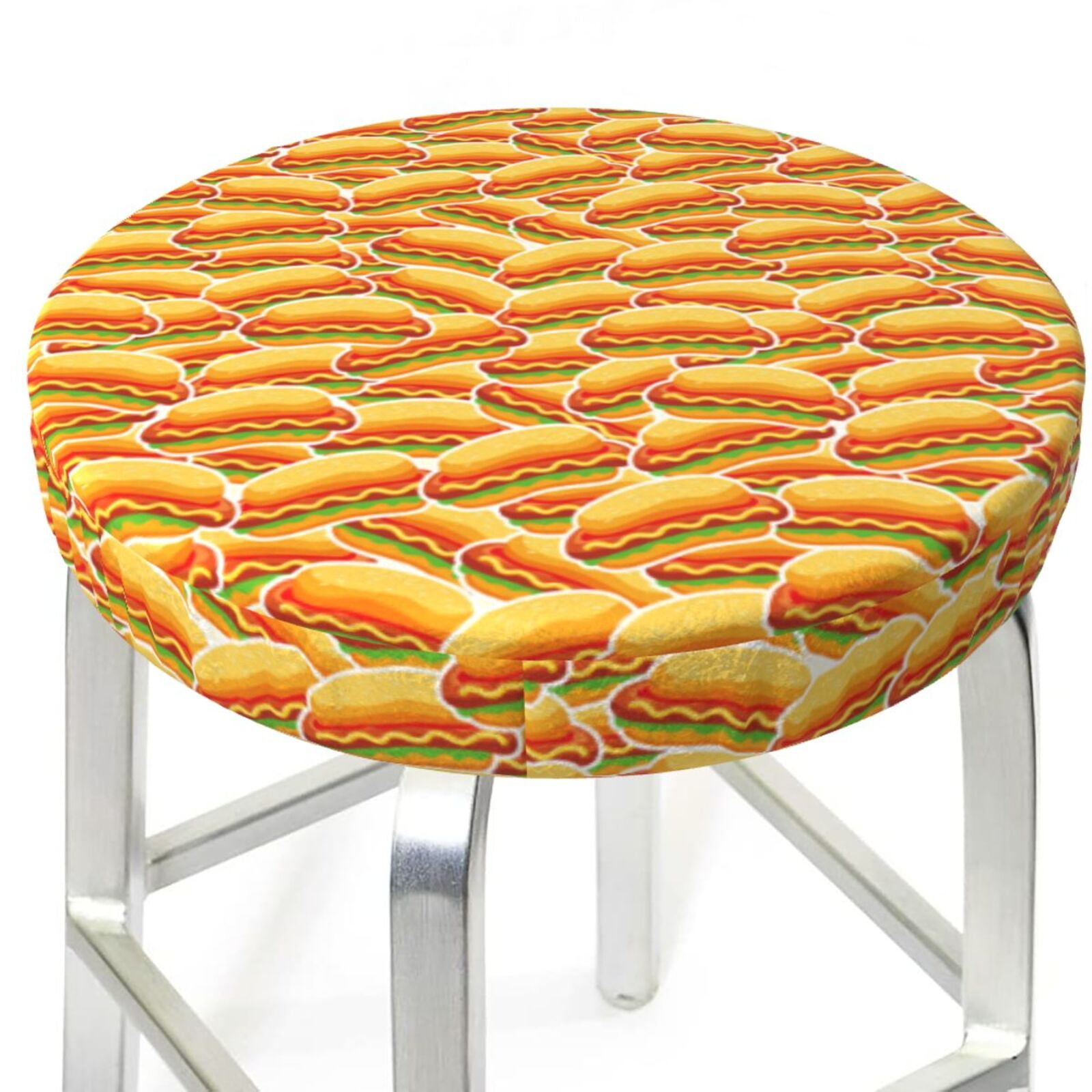 Bar Stool Covers Round, Hot Dogs Bar Stool Cushion Covers Seat Cushion ...