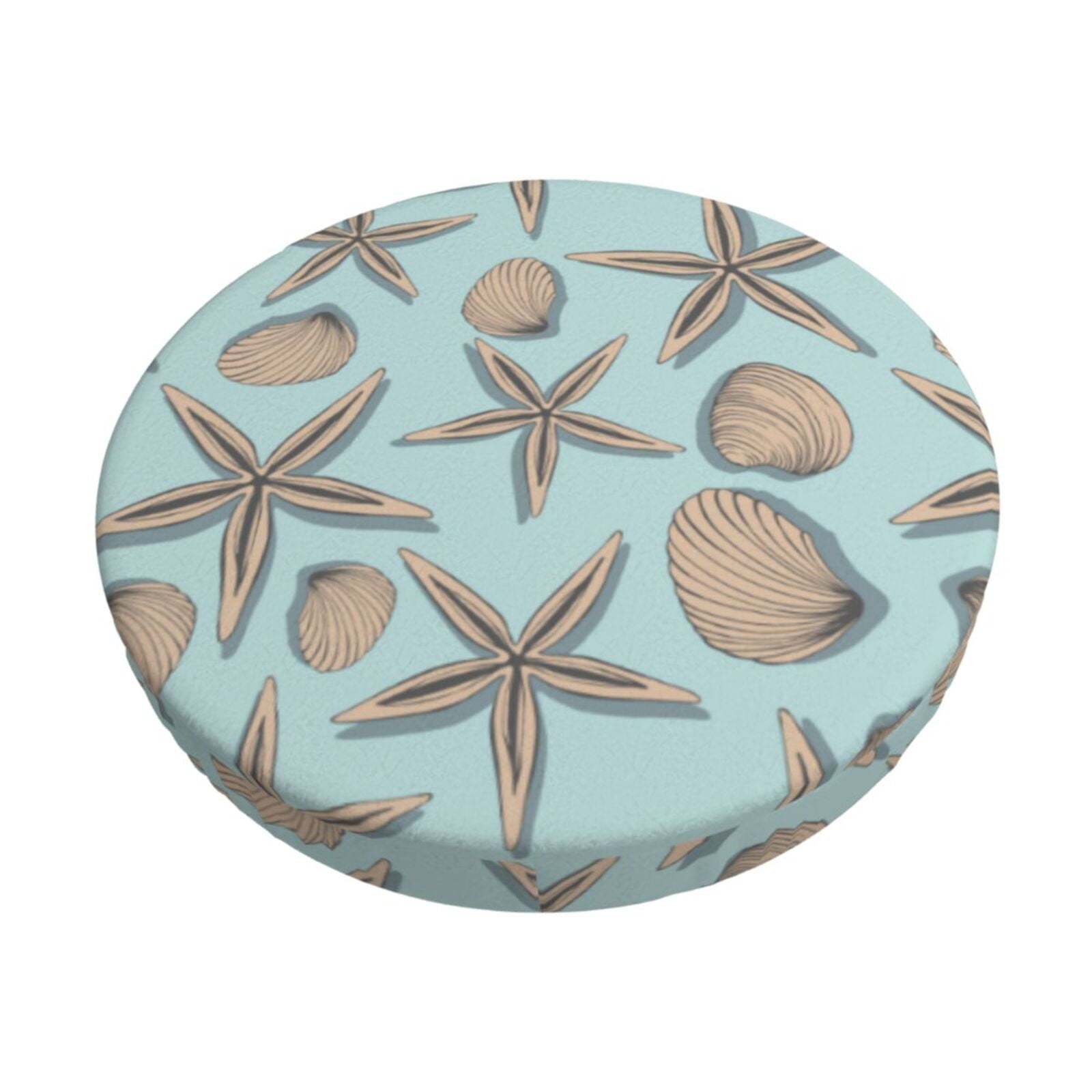 Bar Stool Covers Round, Khaki Shell Bar Stool Cushion Covers Seat ...
