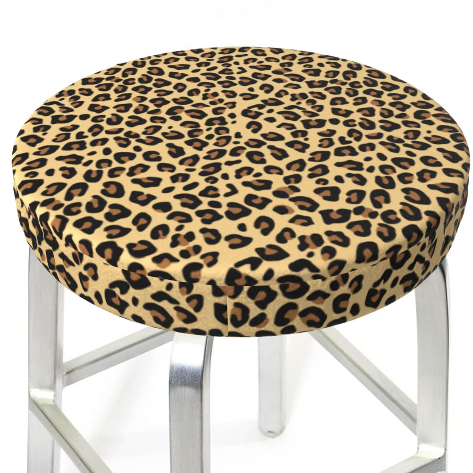Bar Stool Covers Round, Leopard print trendy cool Bar Stool Cushion ...
