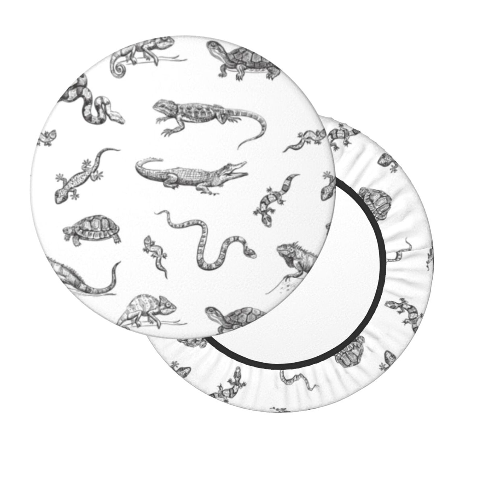 Bar Stool Covers Round - Lizard Snake Turtle Crocodile Soft Anti-Slip ...