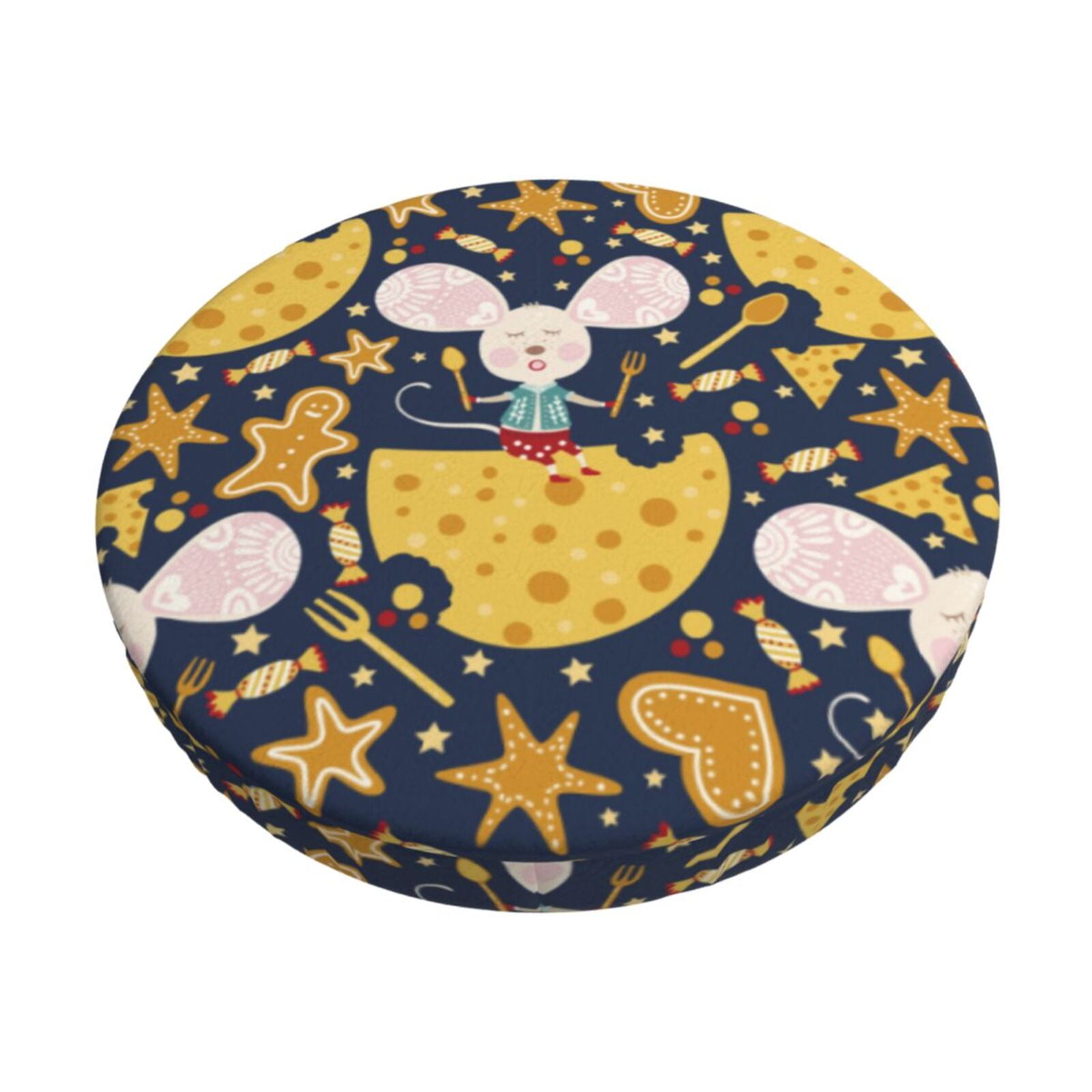 Bar Stool Covers Round, Mouse Cheese Bar Stool Cushion Covers Seat ...