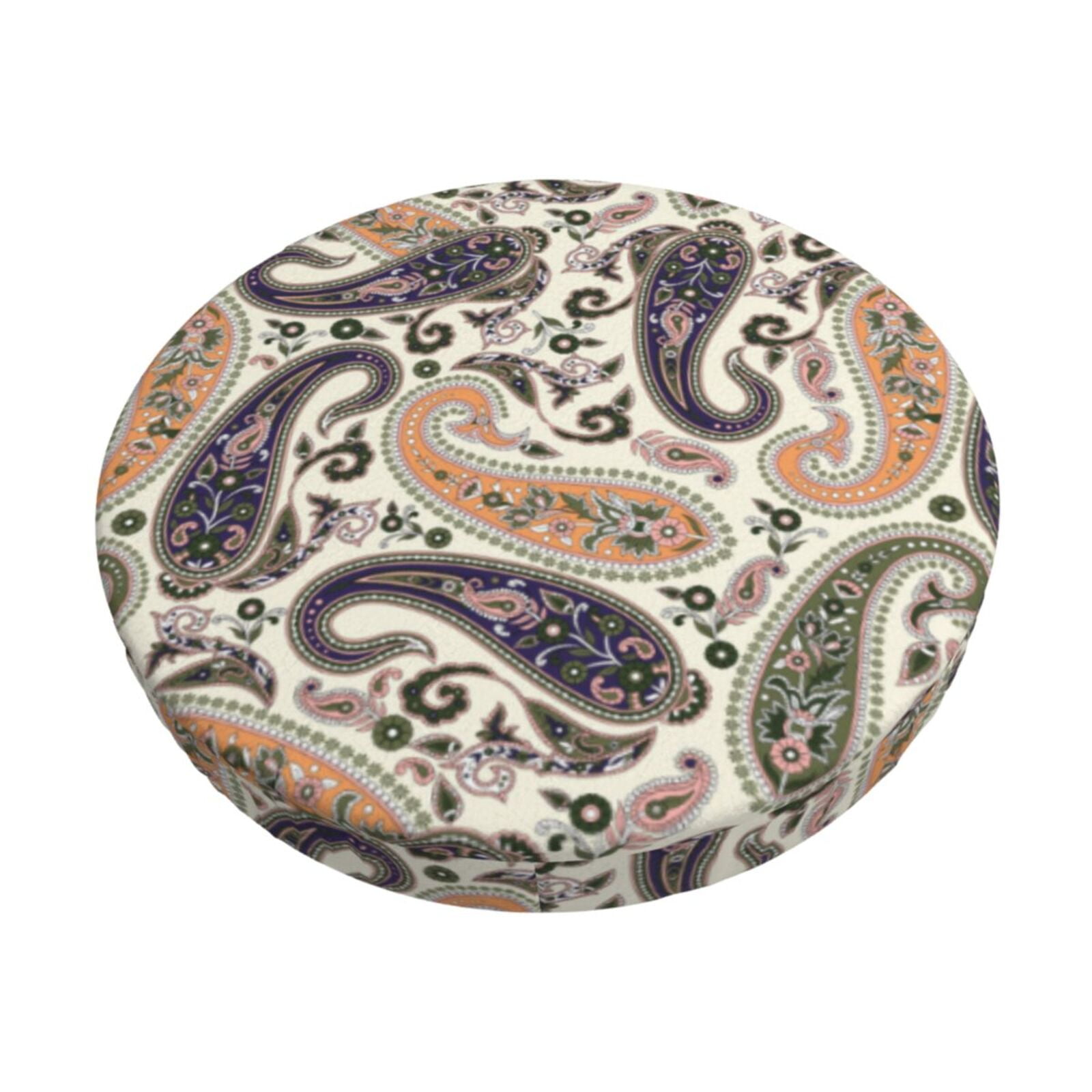 Bar Stool Covers Round, Paisley Pattern No.90108 Bar Stool Cushion ...