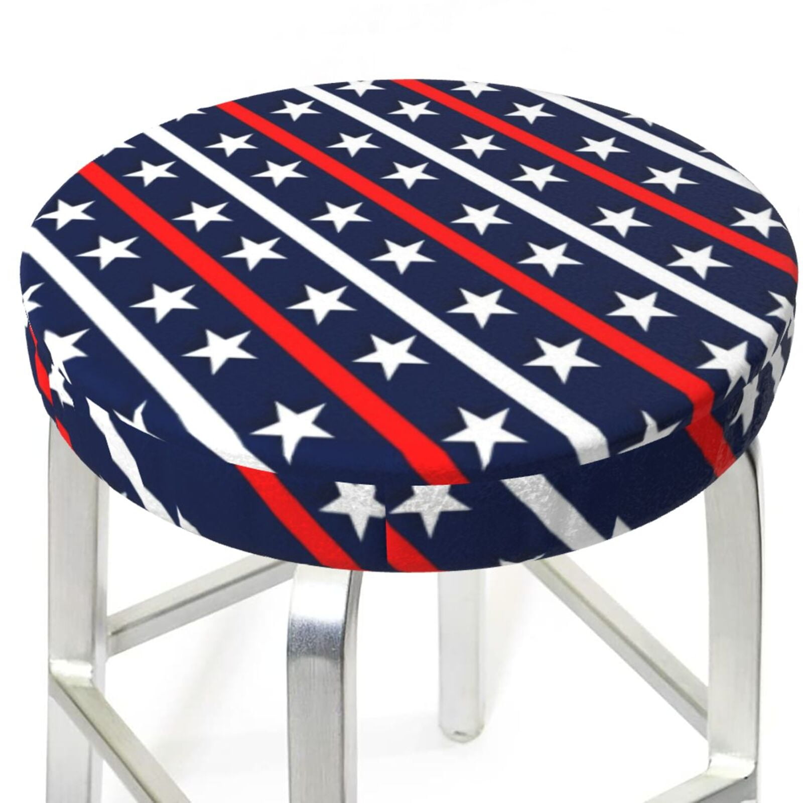 Bar Stool Covers Round, Patriotic Star Pattern Bar Stool Cushion Covers ...