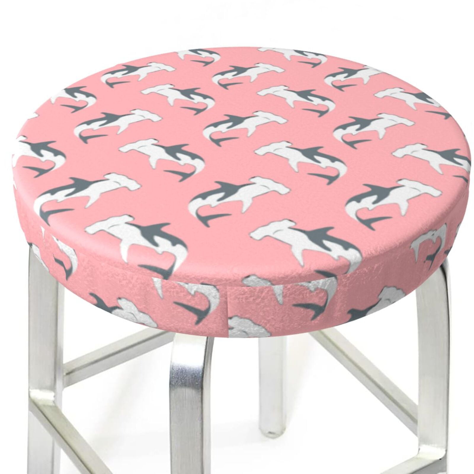 Bar Stool Covers Round, Pink Hammerhead Shark Bar Stool Cushion Covers ...