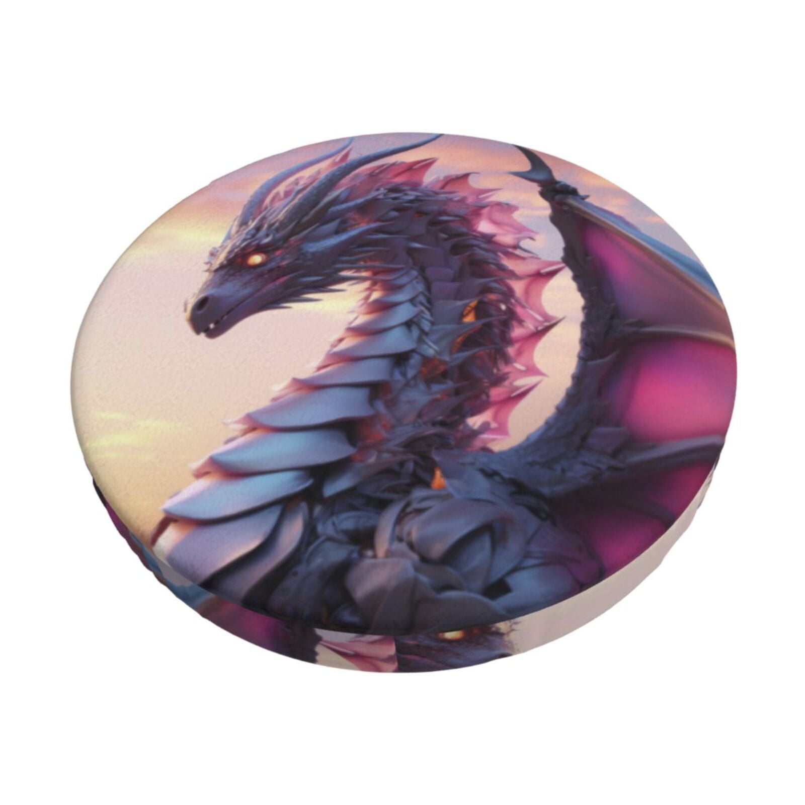 Bar Stool Covers Round, Pink Silver Dragon Bar Stool Cushion Covers ...
