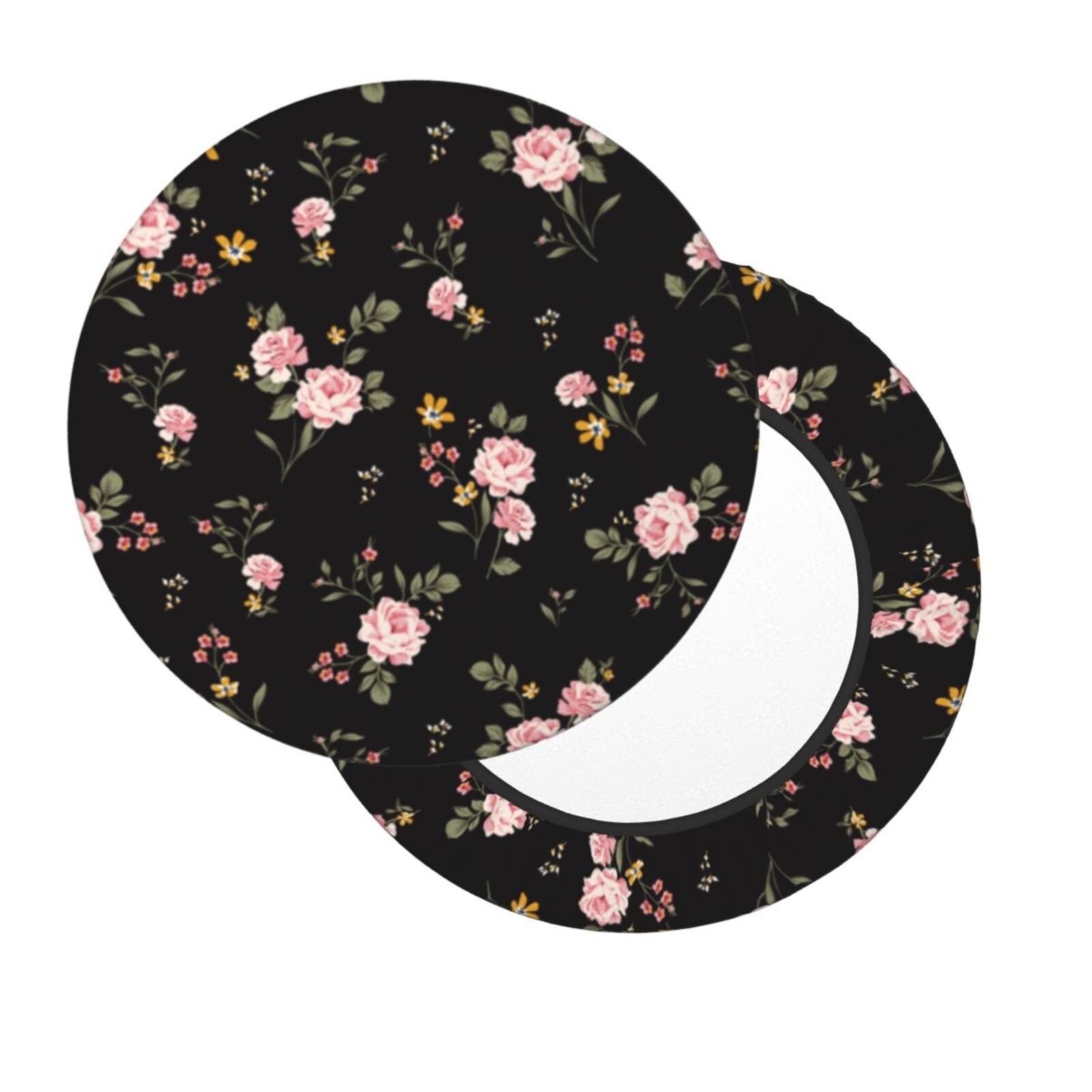 Bar Stool Covers Round - Pink flowers A Soft Anti-Slip Round Chair Cove ...