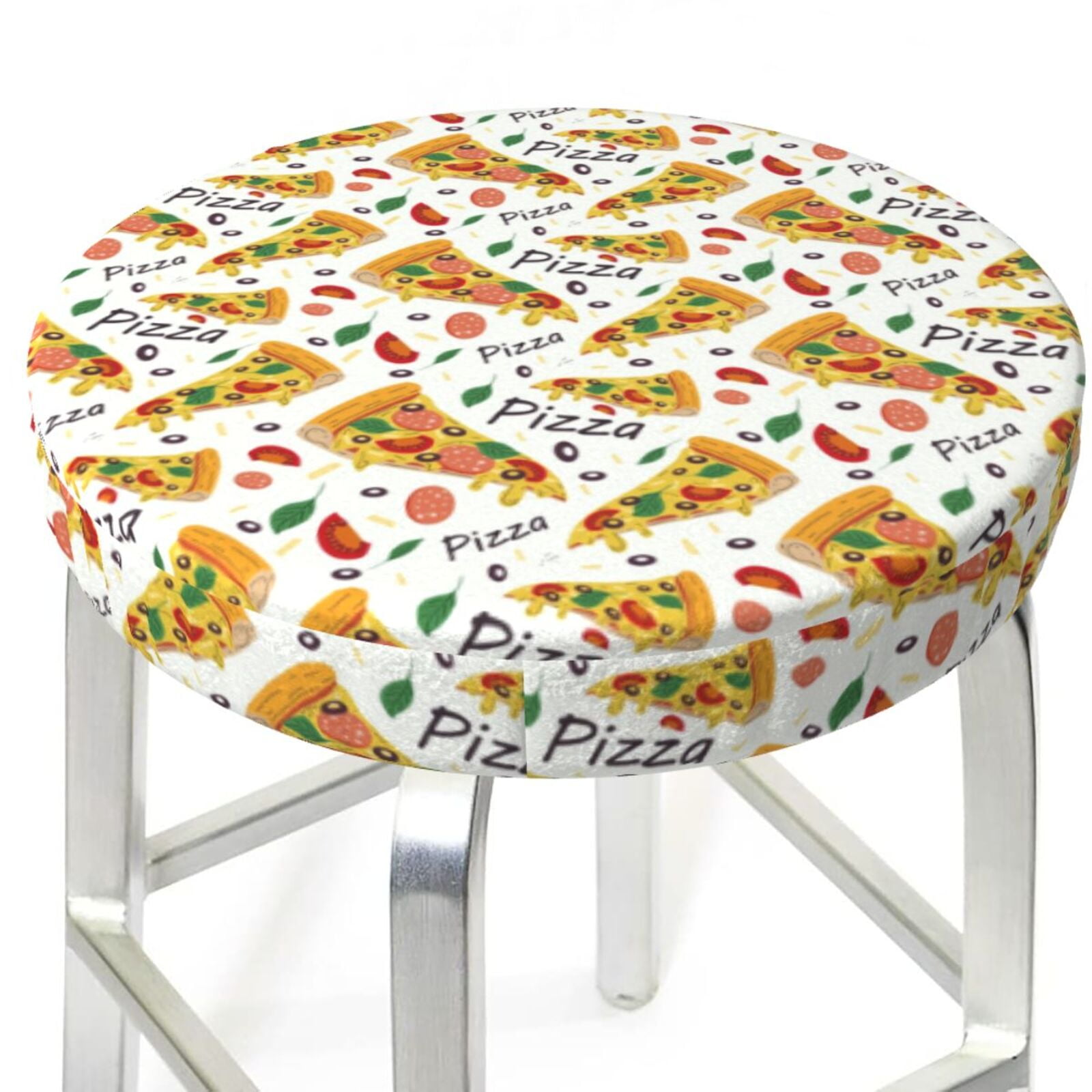 Bar Stool Covers Round, Pizza Slices Washable Round Seat Covers Cushion ...