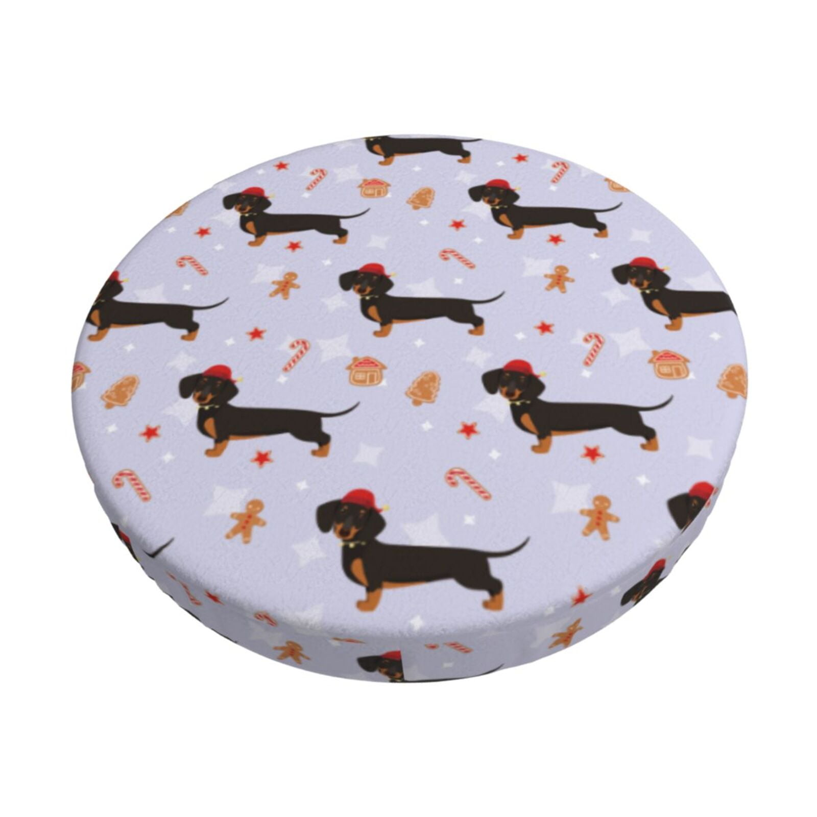 Bar Stool Covers Round, Purple Dachshund Dog Puppy Candy Bar Stool ...