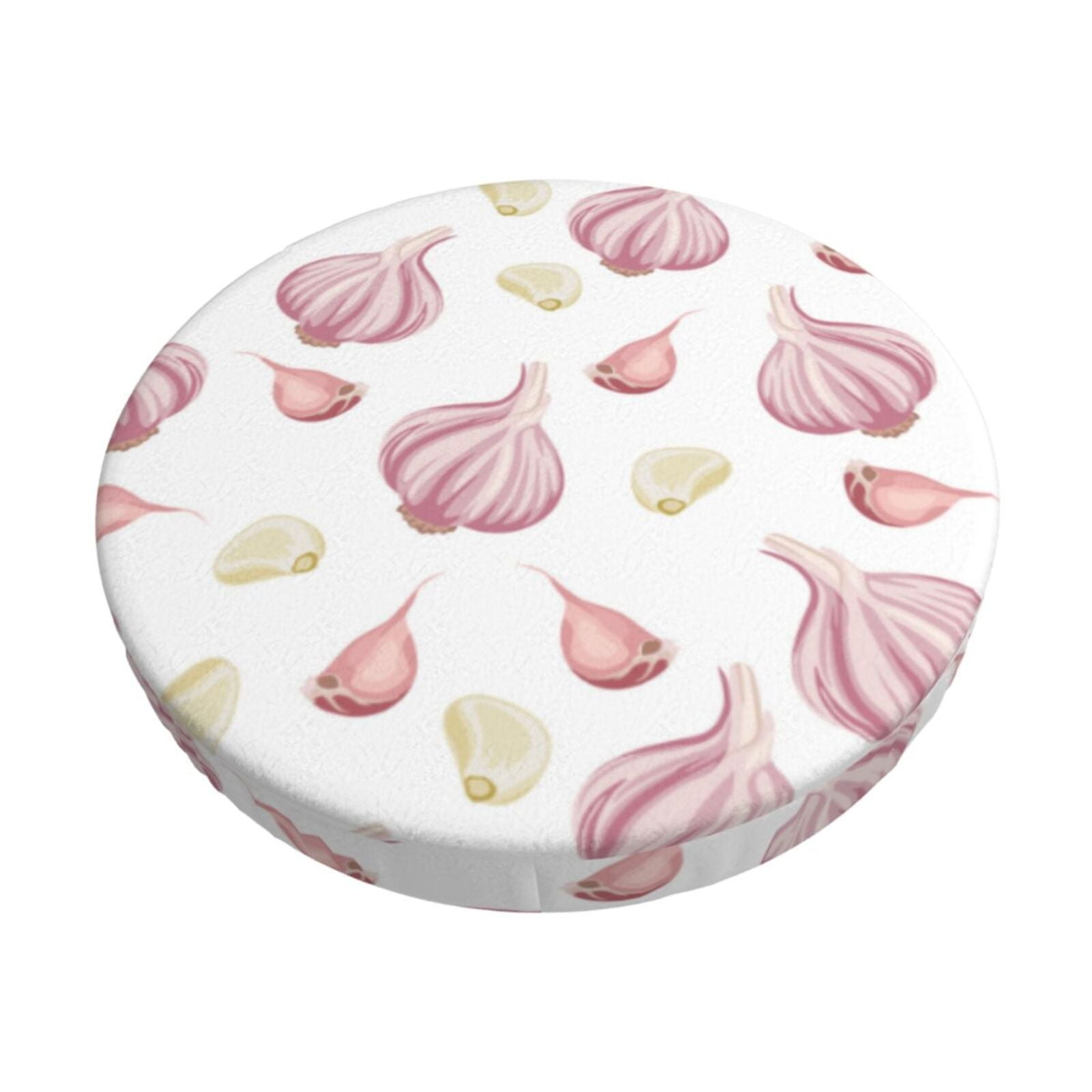 Bar Stool Covers Round, Purple Garlic Cloves Bar Stool Cushion Covers ...
