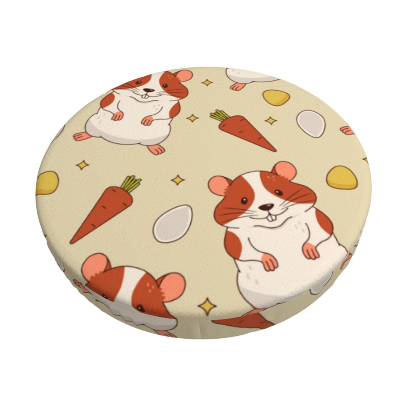 Bar Stool Covers Round, Radish Cartoon Cute Hamster Bar Stool Cushion ...