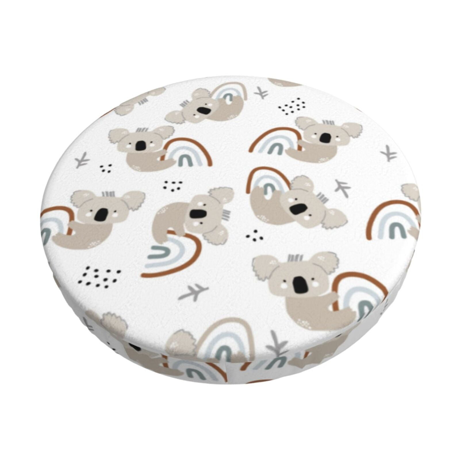 Bar Stool Covers Round, Rainbow Koala Print Bar Stool Cushion Covers ...