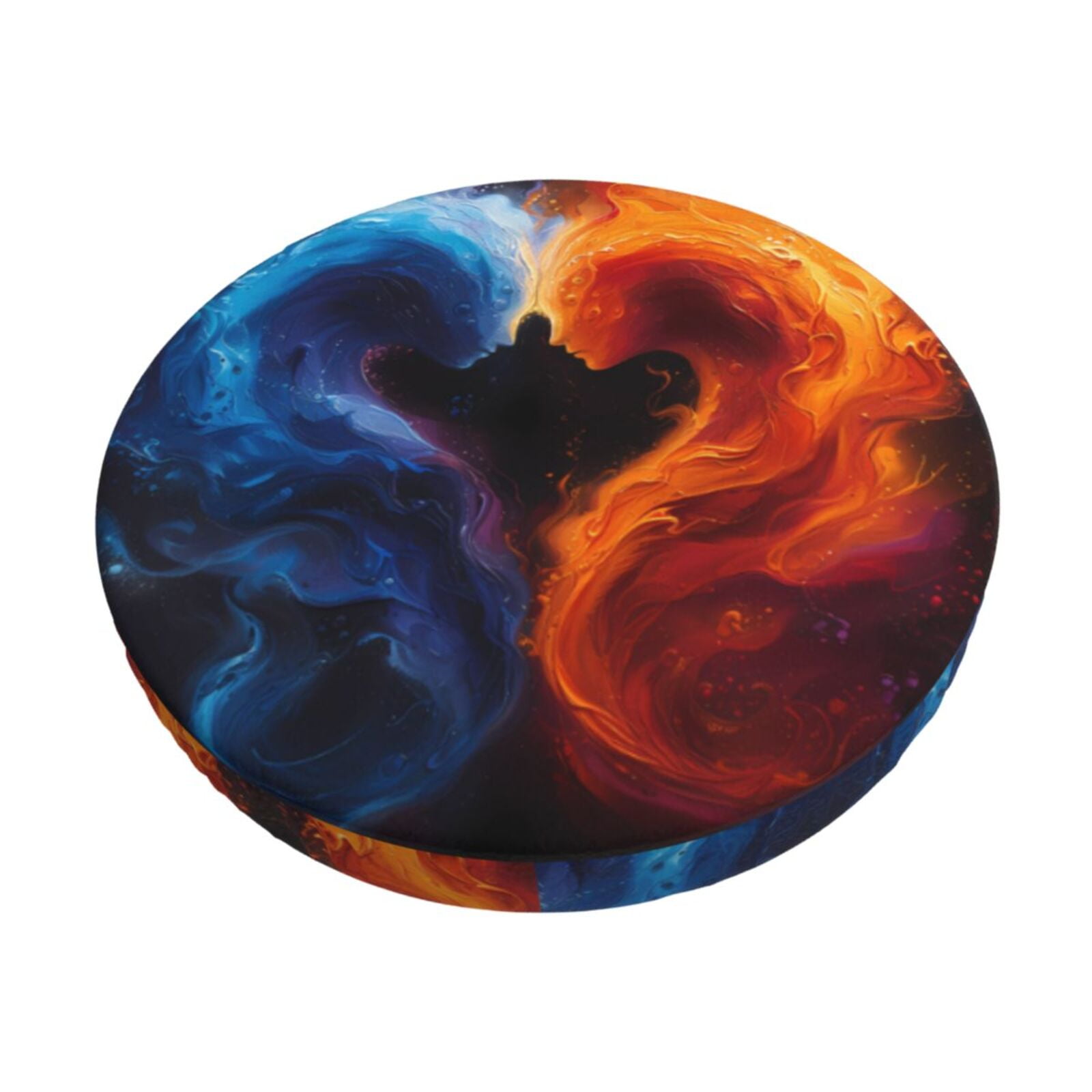 Bar Stool Covers Round, Red And Blue Abstract Bar Stool Cushion Covers ...