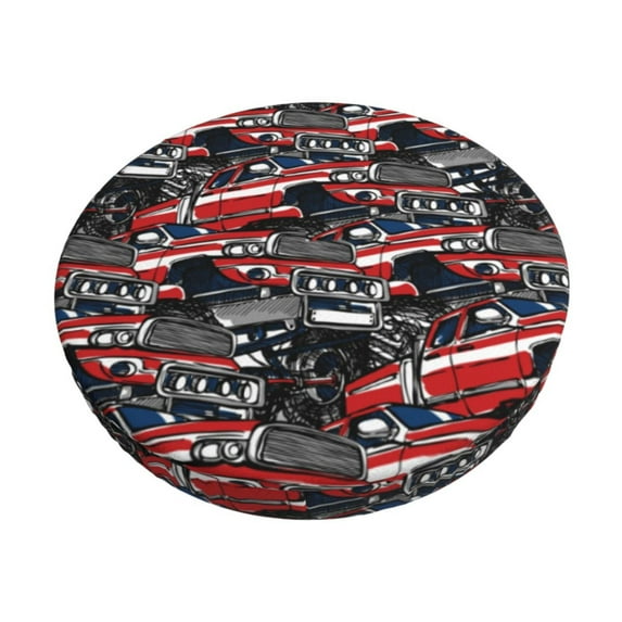 Bar Stool Covers Round, Red And Blue Cars Bar Stool Cushion Covers Seat ...