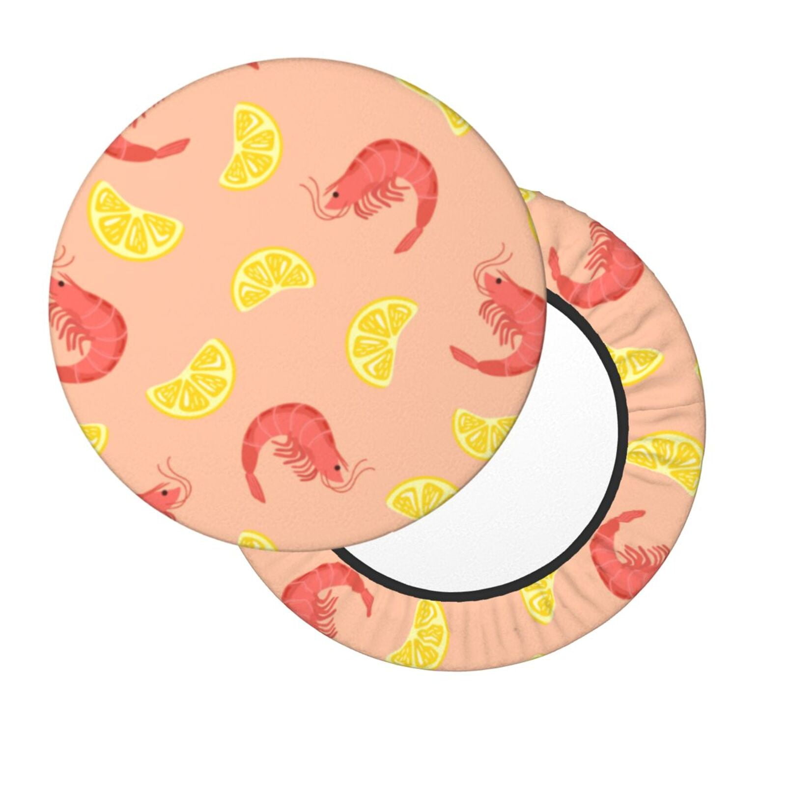 Bar Stool Covers Round - Red Shrimp Yellow Lemon Soft Anti-Slip Round ...