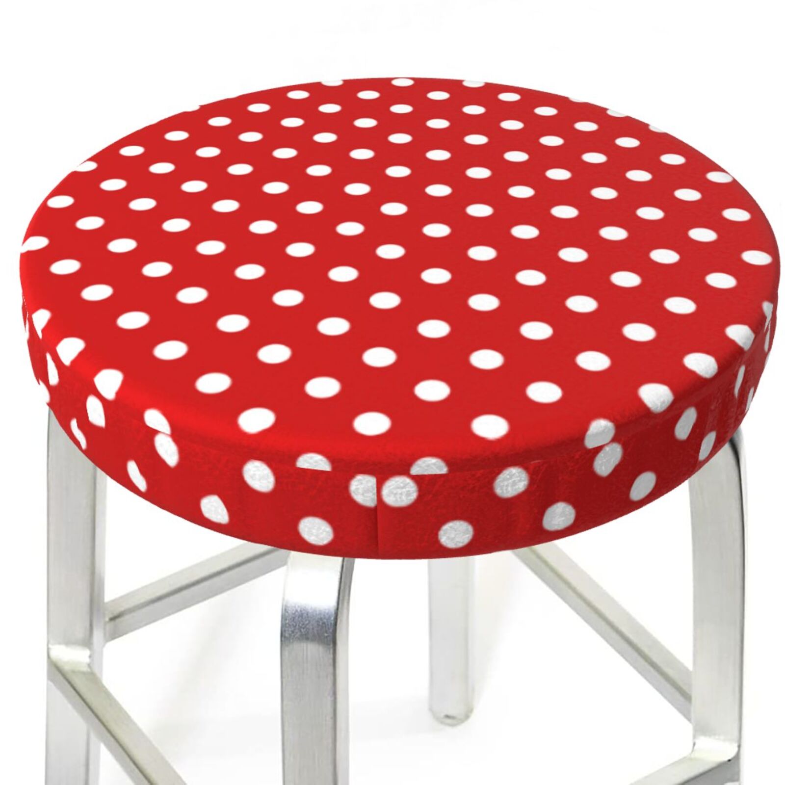 Bar Stool Covers Round, Red vintage polka dots Bar Stool Cushion Covers ...