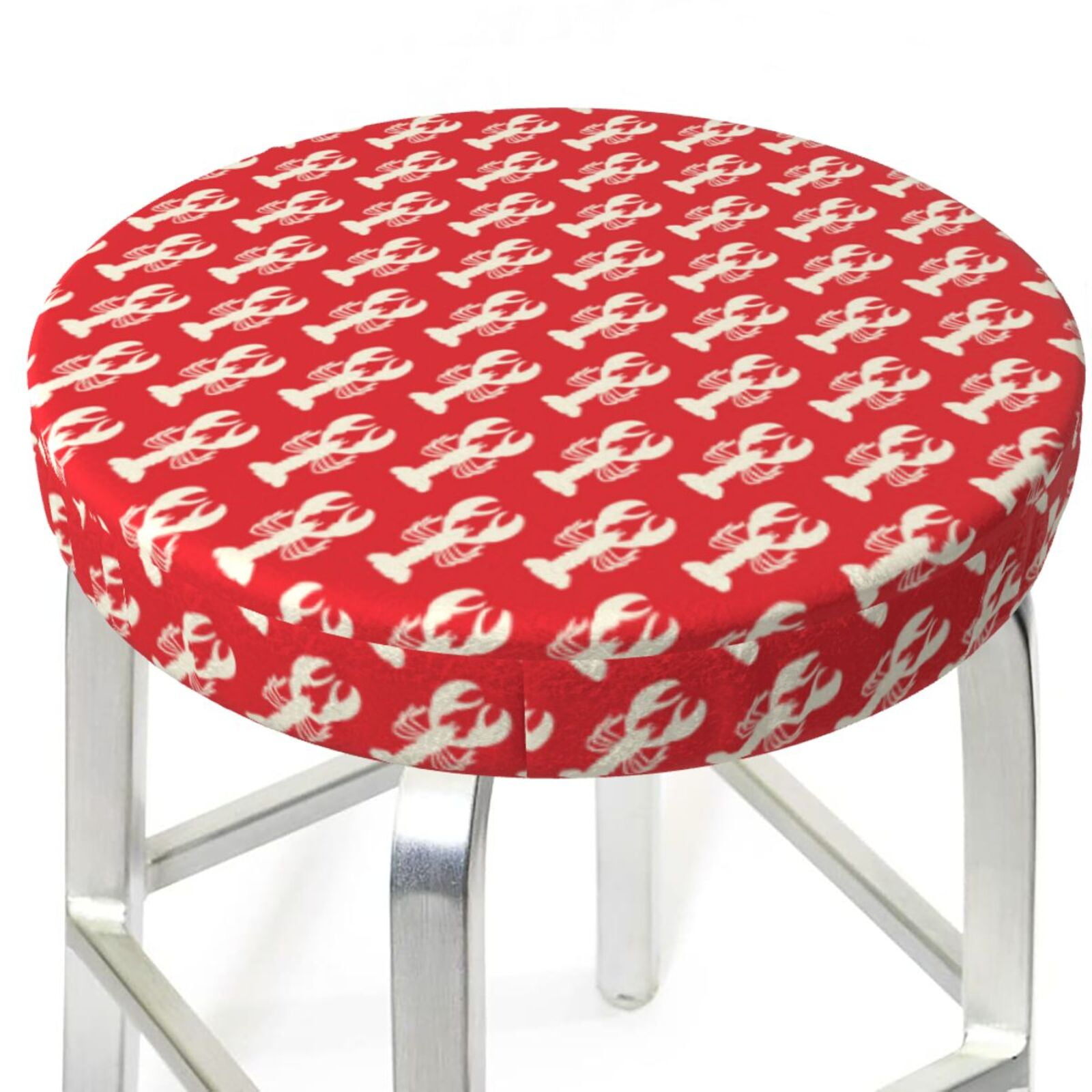 Bar Stool Covers Round, Retro Lobsters Bar Stool Cushion Covers Seat ...