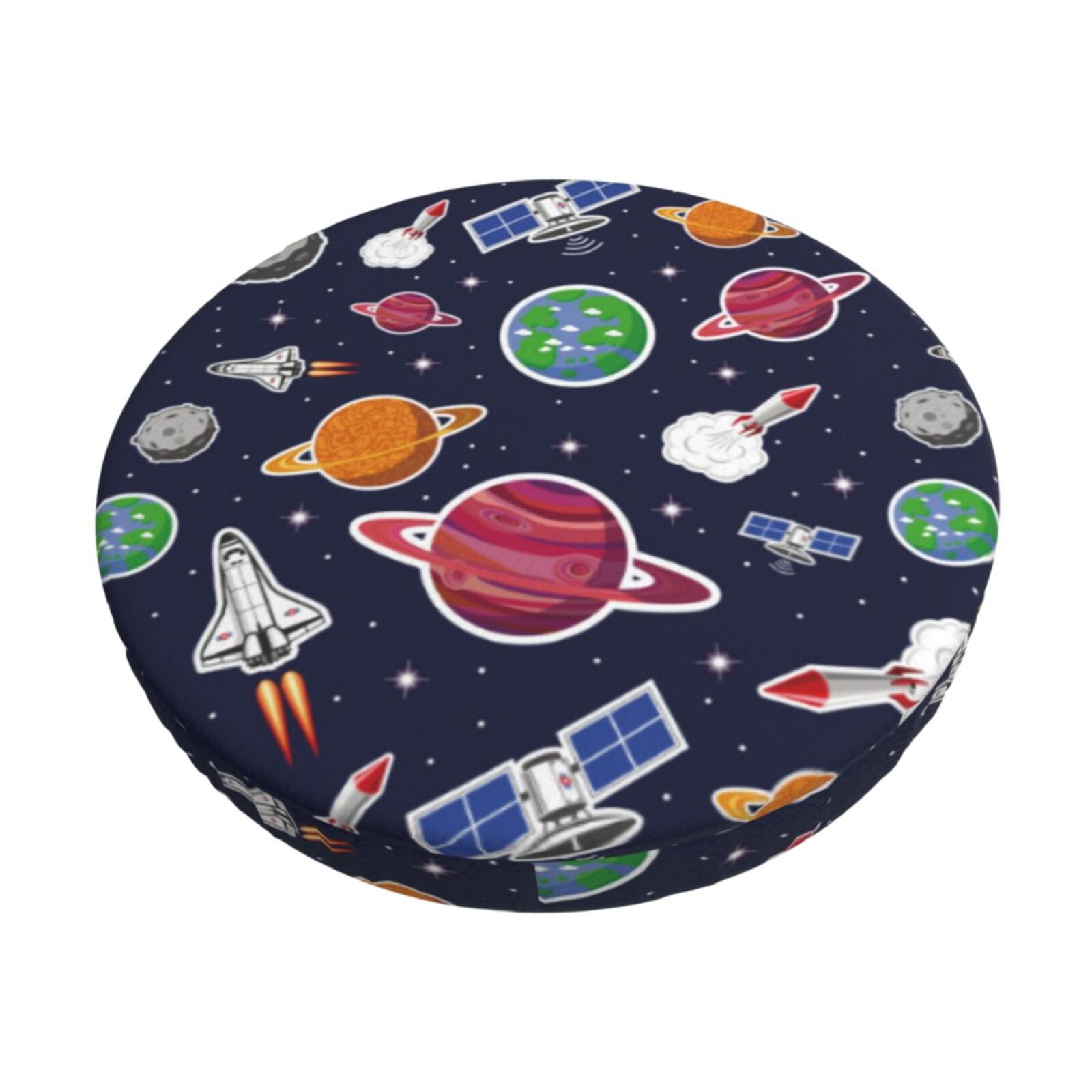 Bar Stool Covers Round, Rocket Satellite Bar Stool Cushion Covers Seat ...