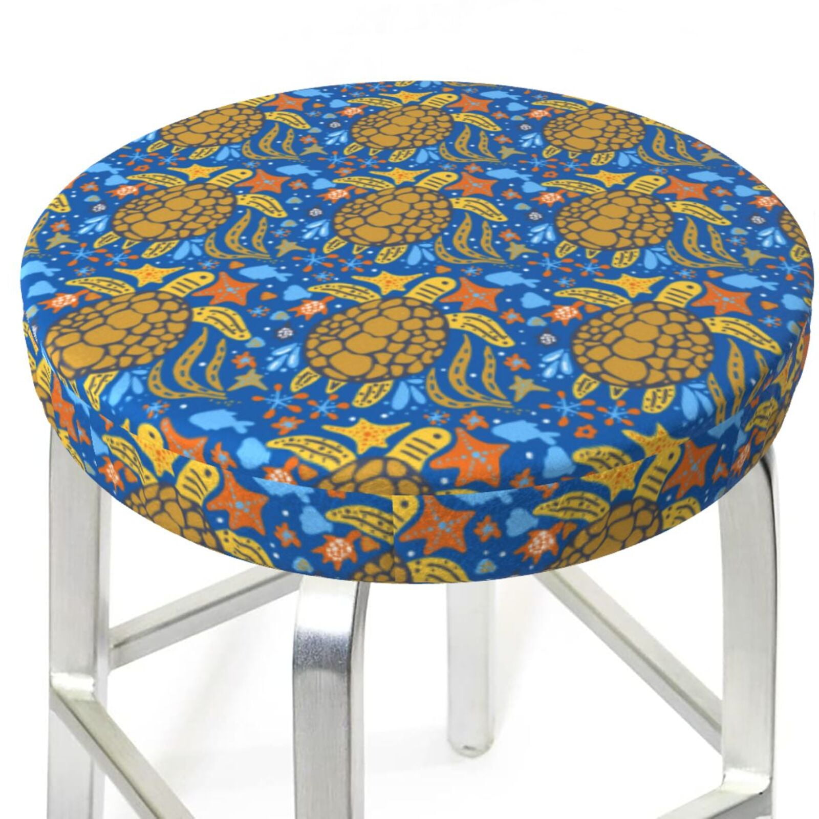 Bar Stool Covers Round, Sea Turtle Bar Stool Cushion Covers Seat ...