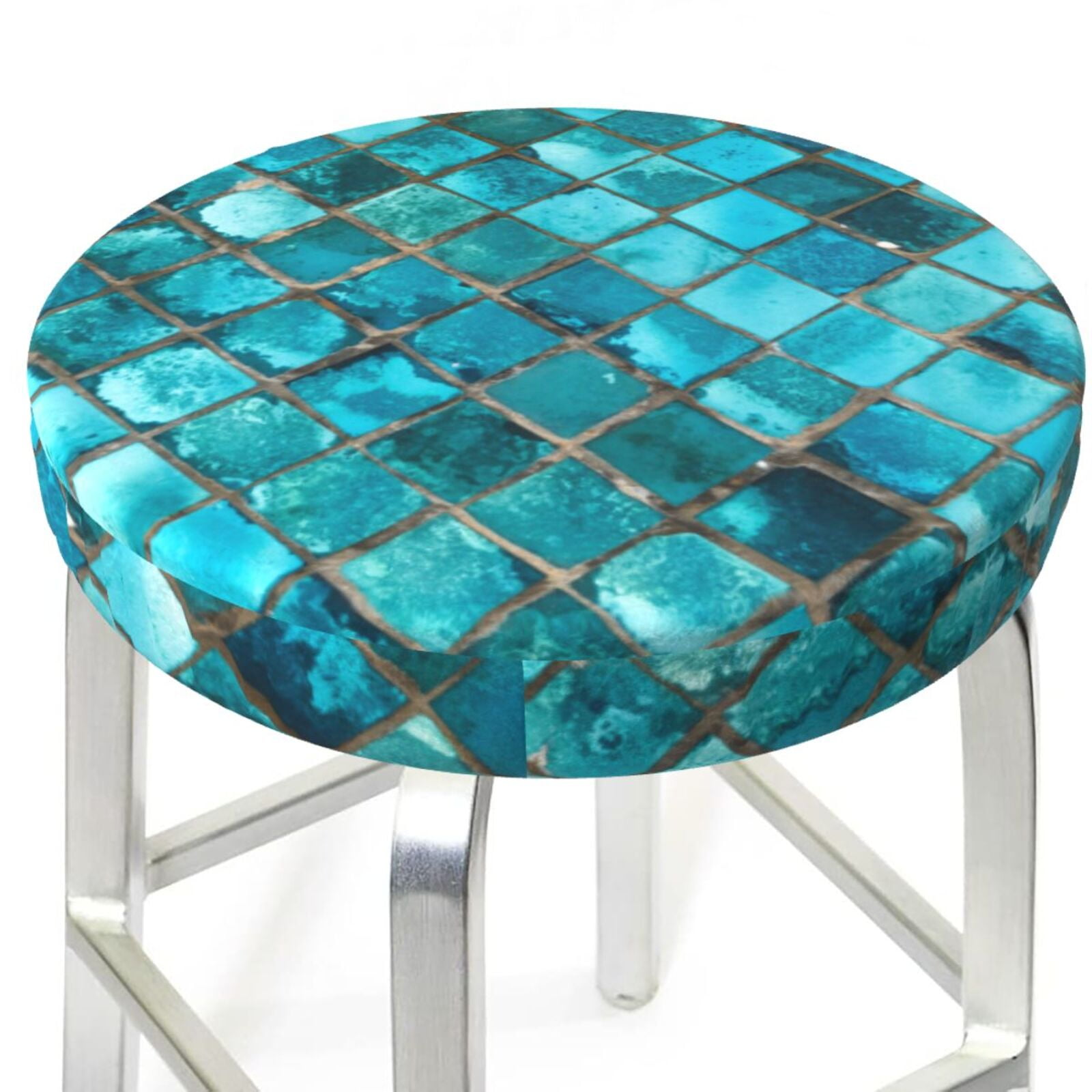 Bar Stool Covers Round, Square Glass Mosaic Bar Stool Cushion Covers ...