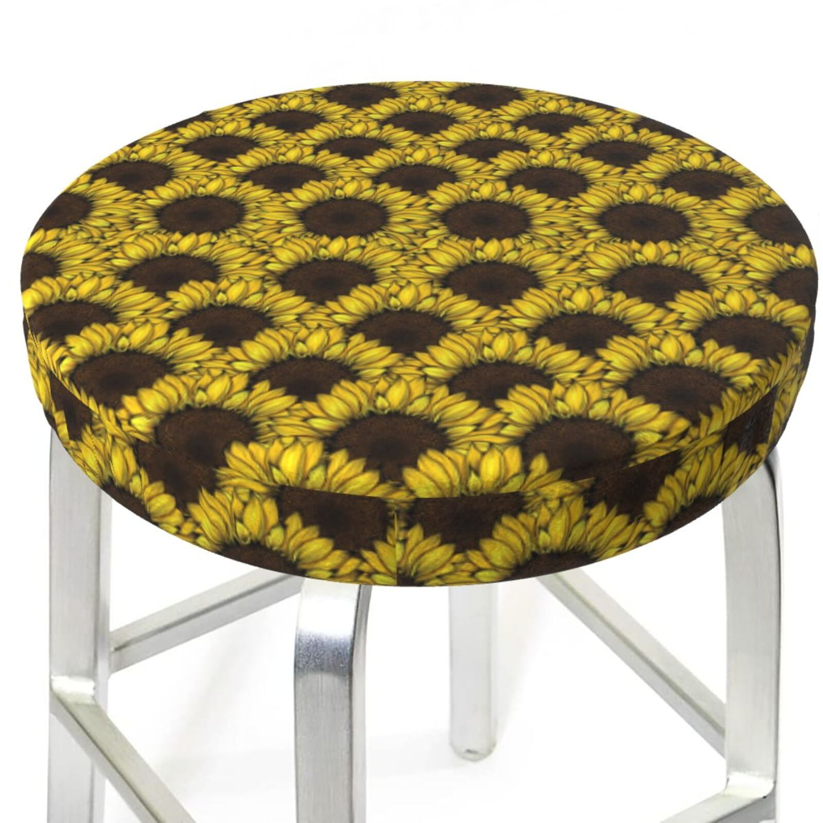 Bar Stool Covers Round, Sunflowers 3 Bar Stool Cushion Covers Seat ...
