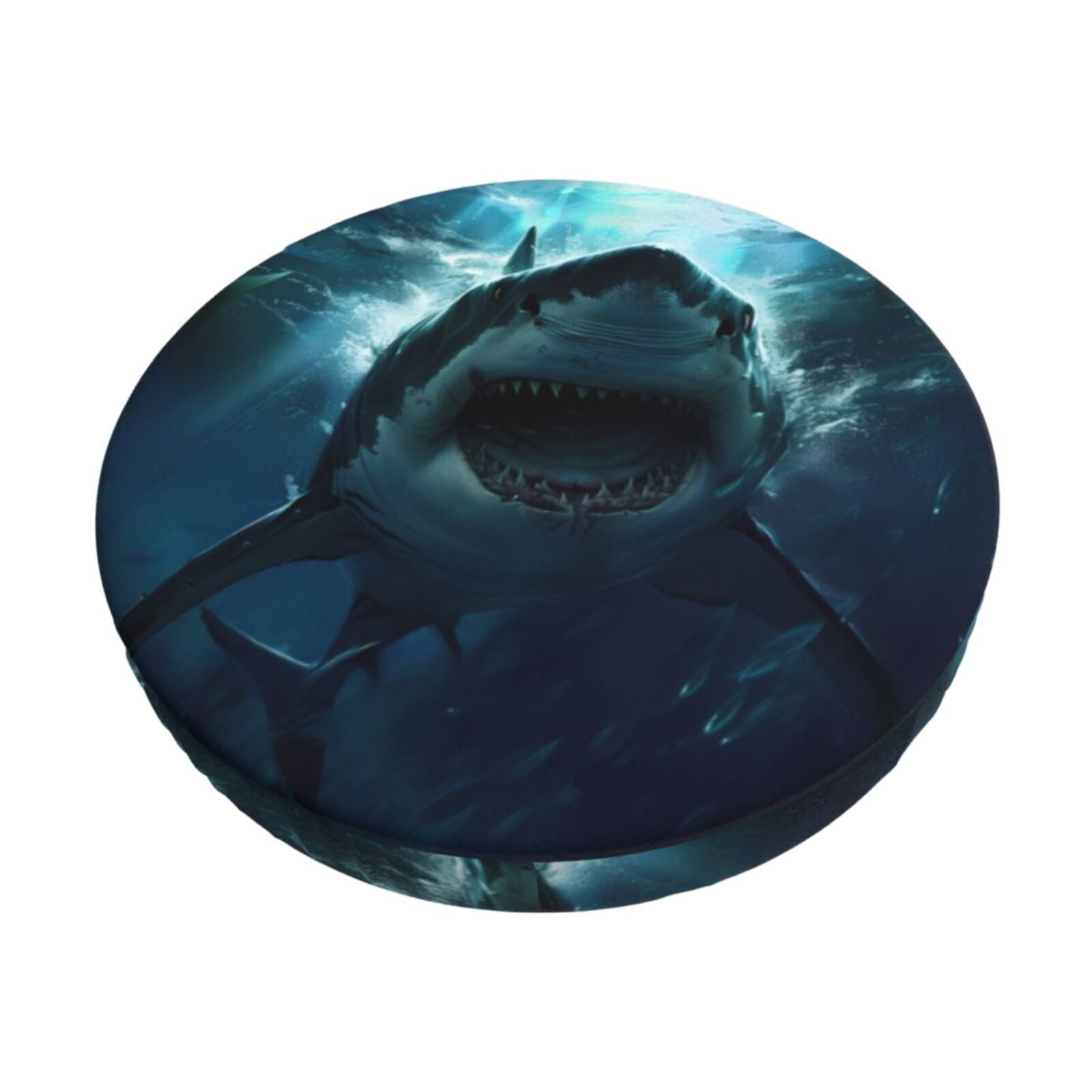 Bar Stool Covers Round, Undersea Shark Bar Stool Cushion Covers Seat ...