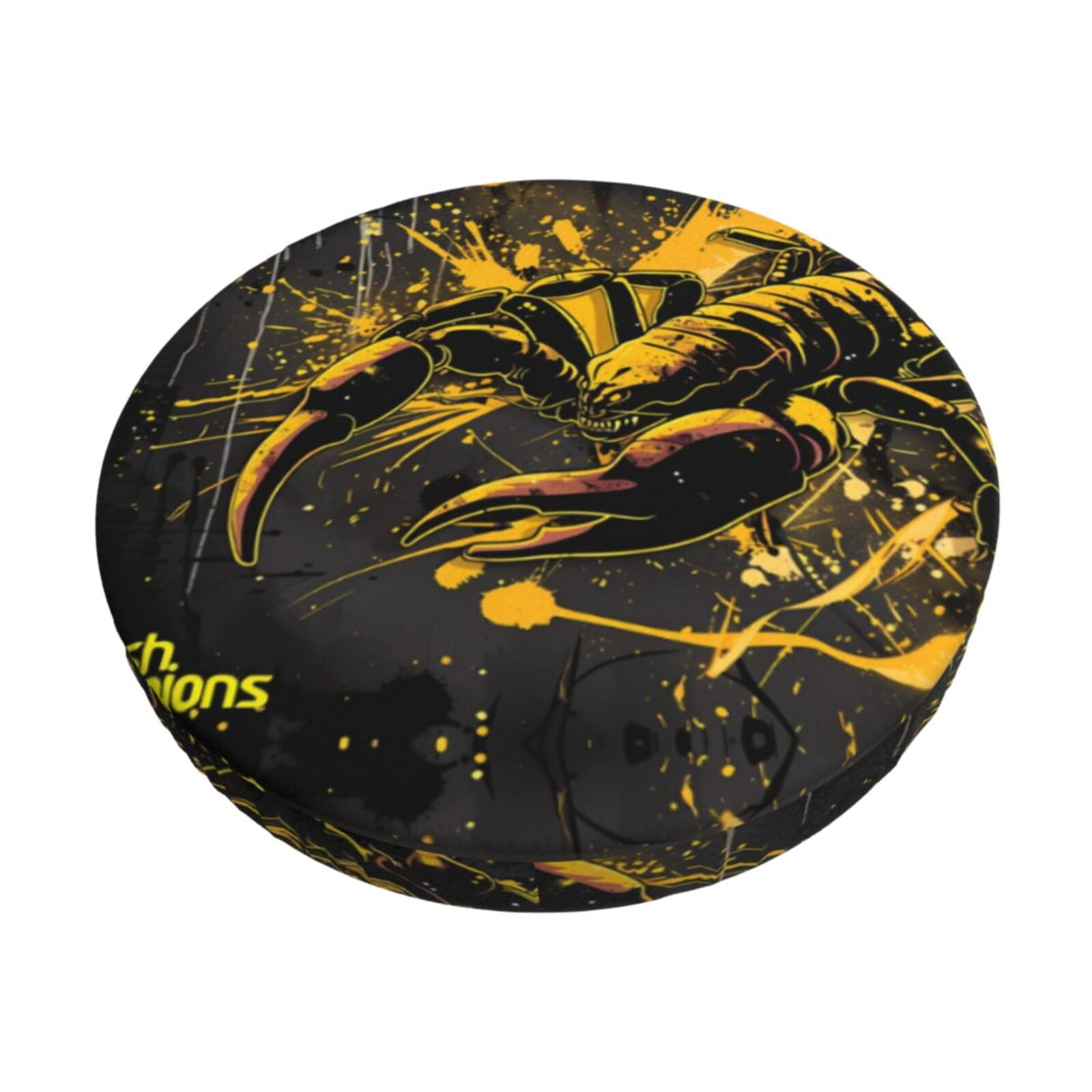 Bar Stool Covers Round, Urban Graffiti Scorpion Illustration Bar Stool ...