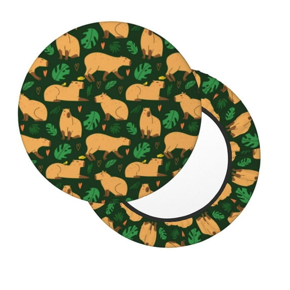 Bar Stool Covers Round - Vegetation Capybara Soft Anti-Slip Round Chair ...