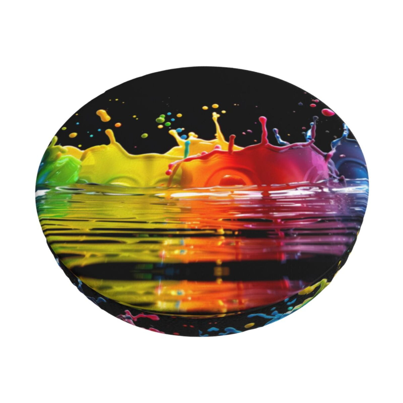 Bar Stool Covers Round, Vibrant Color Splash Bar Stool Cushion Covers ...
