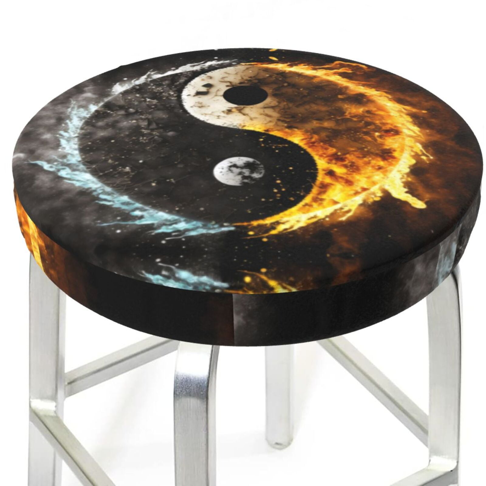 Bar Stool Covers Round, Yin Yang Bar Stool Cushion Covers Seat Cushion ...