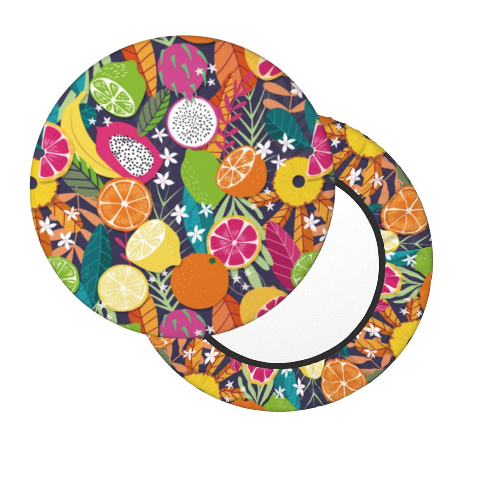 Bar Stool Covers Round - Yuzu dragon fruit Soft Anti-Slip Round Chair ...