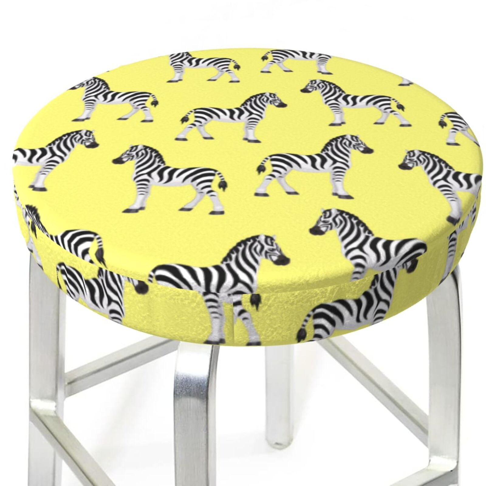 Bar Stool Covers Round, cute Zebra yellow Bar Stool Cushion Covers Seat ...