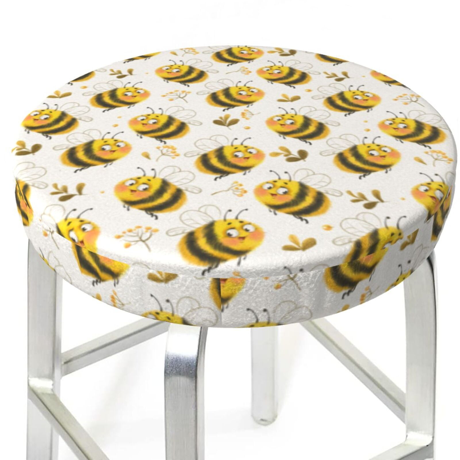 Bar Stool Covers Round, cute cartoon bees funny Bar Stool Cushion ...