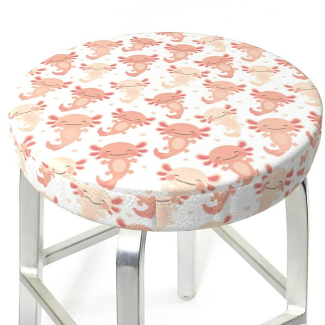 Bar Stool Covers Round, cute kawaii pink axolotl Bar Stool Cushion ...