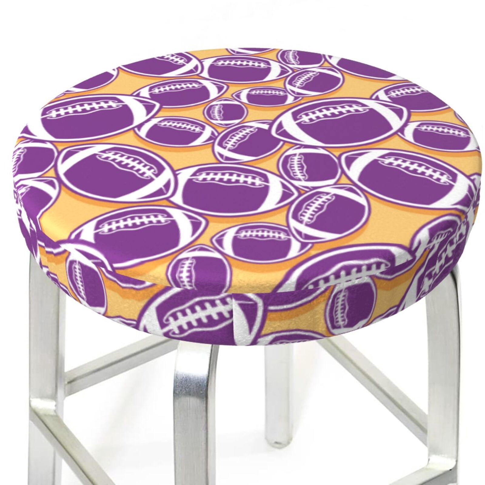 Bar Stool Covers Round, cute purple American football Bar Stool Cushion ...