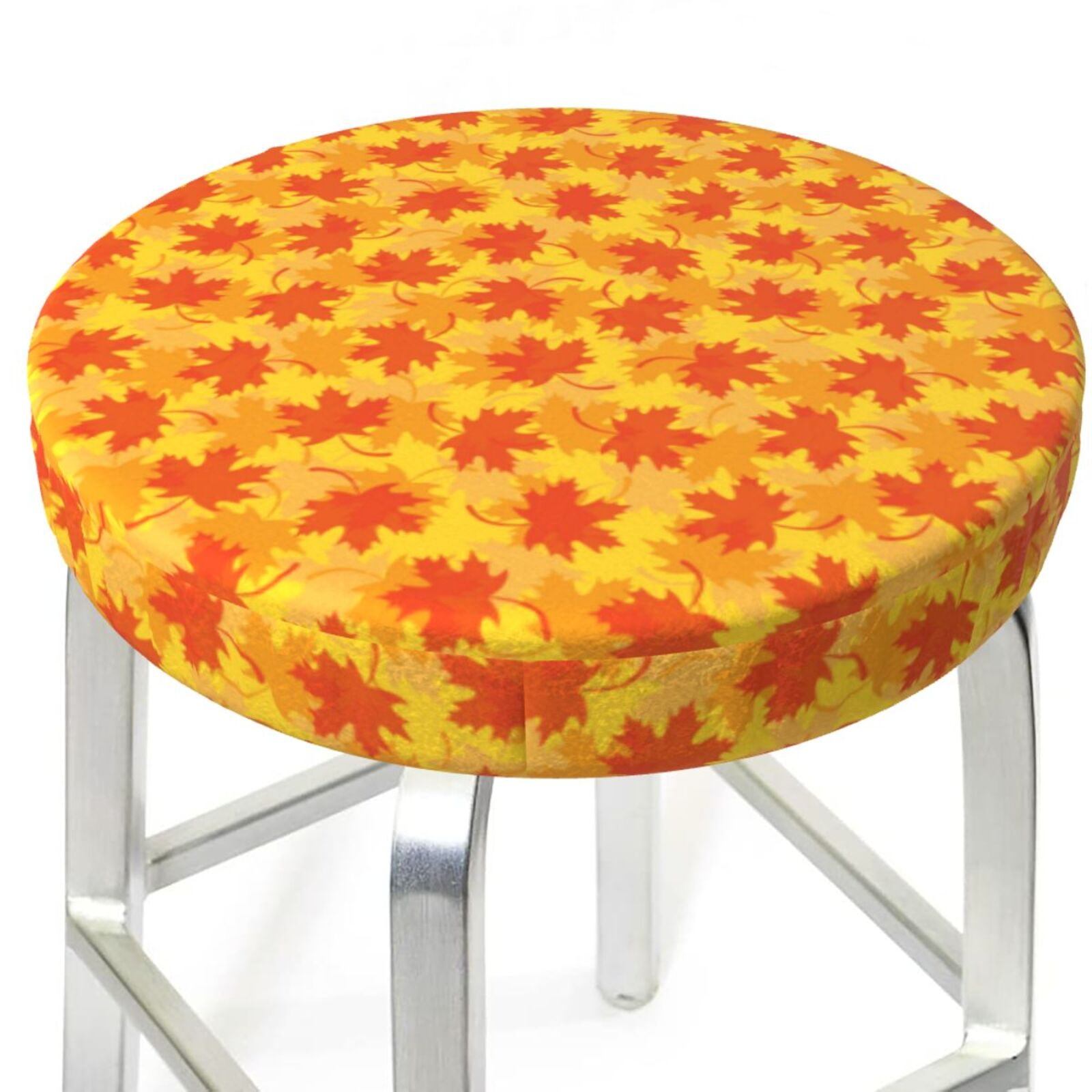 Bar Stool Covers Round, fall retro maple leaf Bar Stool Cushion Covers ...