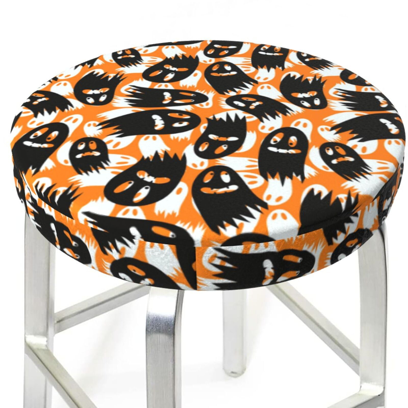 Bar Stool Covers Round, halloween funny ghost Bar Stool Cushion Covers ...