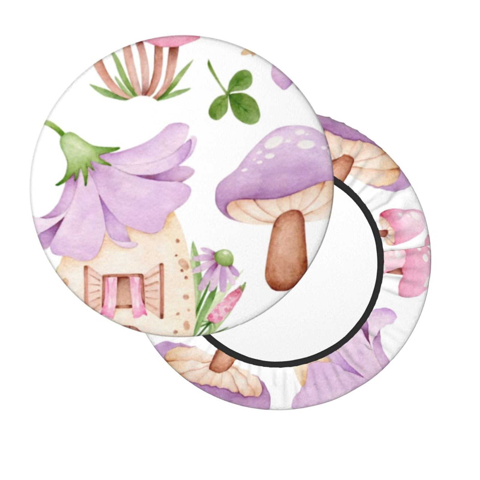 Bar Stool Covers Round - mushroom fairy house Soft Anti-Slip Round ...