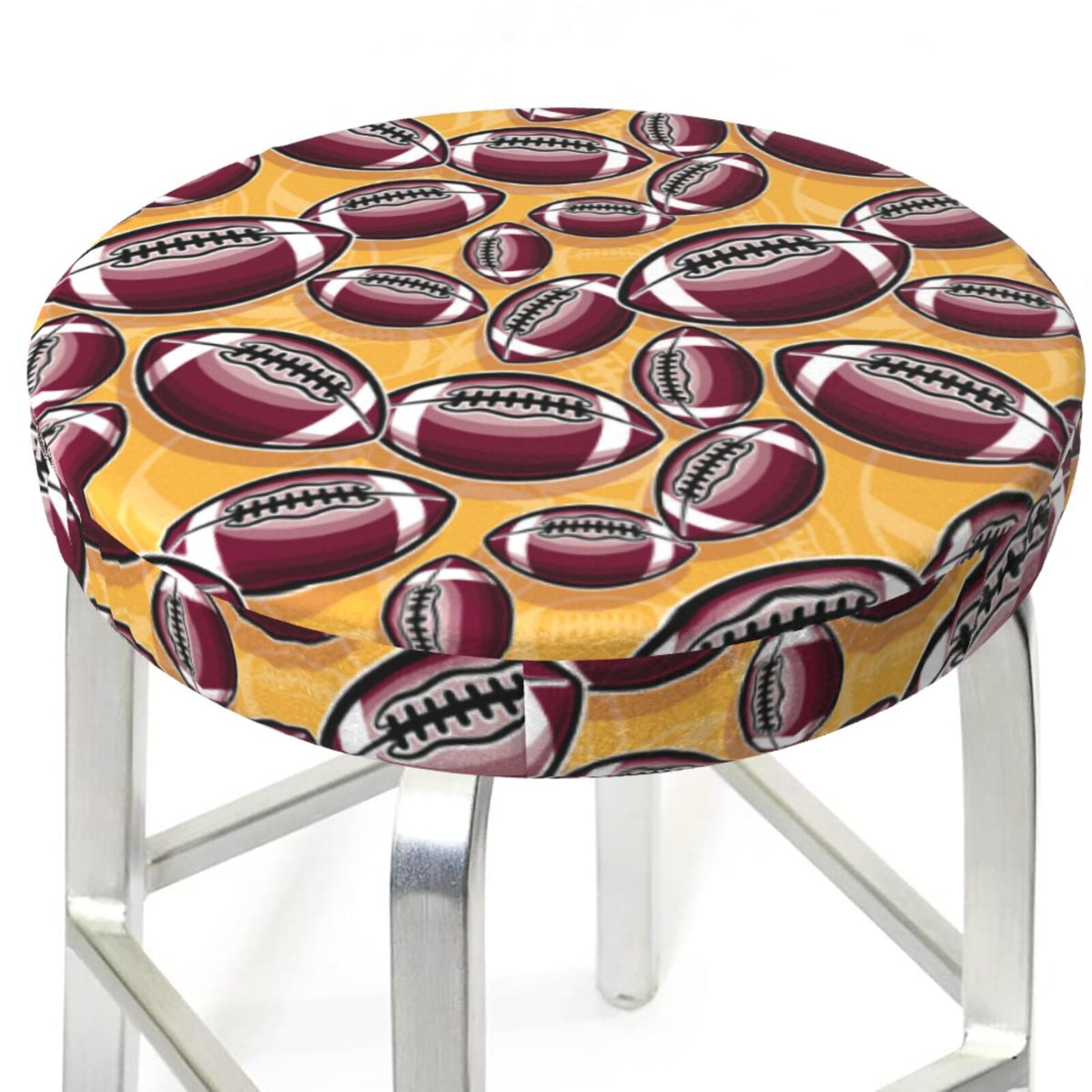 Bar Stool Covers Round, purple American football orange Bar Stool ...